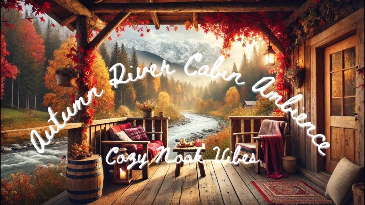 Cozy Autumn River Cabin Ambience | 🍁 Fall Foliage, 🌊 Gentle River ...