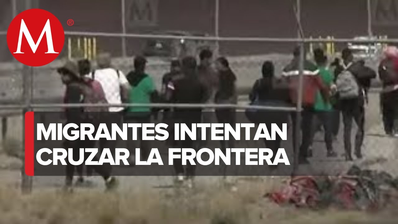 Migrantes cruzan la frontera con Estados Unidos desde Chihuahua - YouTube
