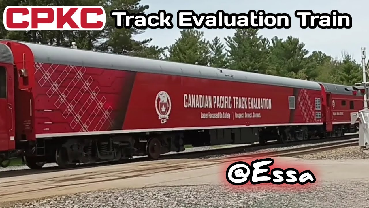 The CPKC Track Evaluation Car pulls in...and out...of the siding at ...