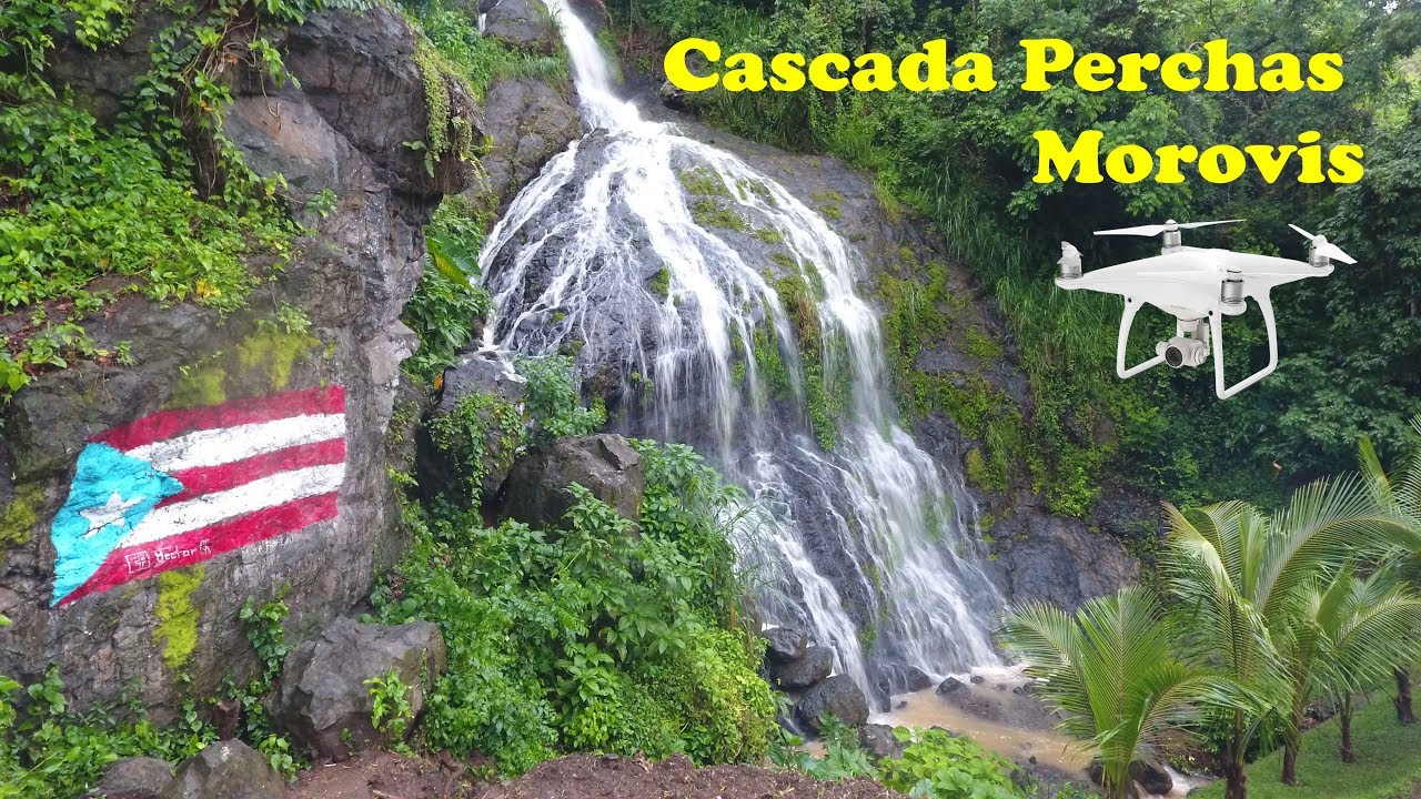 Cascada Perchas en Morovis desde una drone / Waterfall in Perchas ...