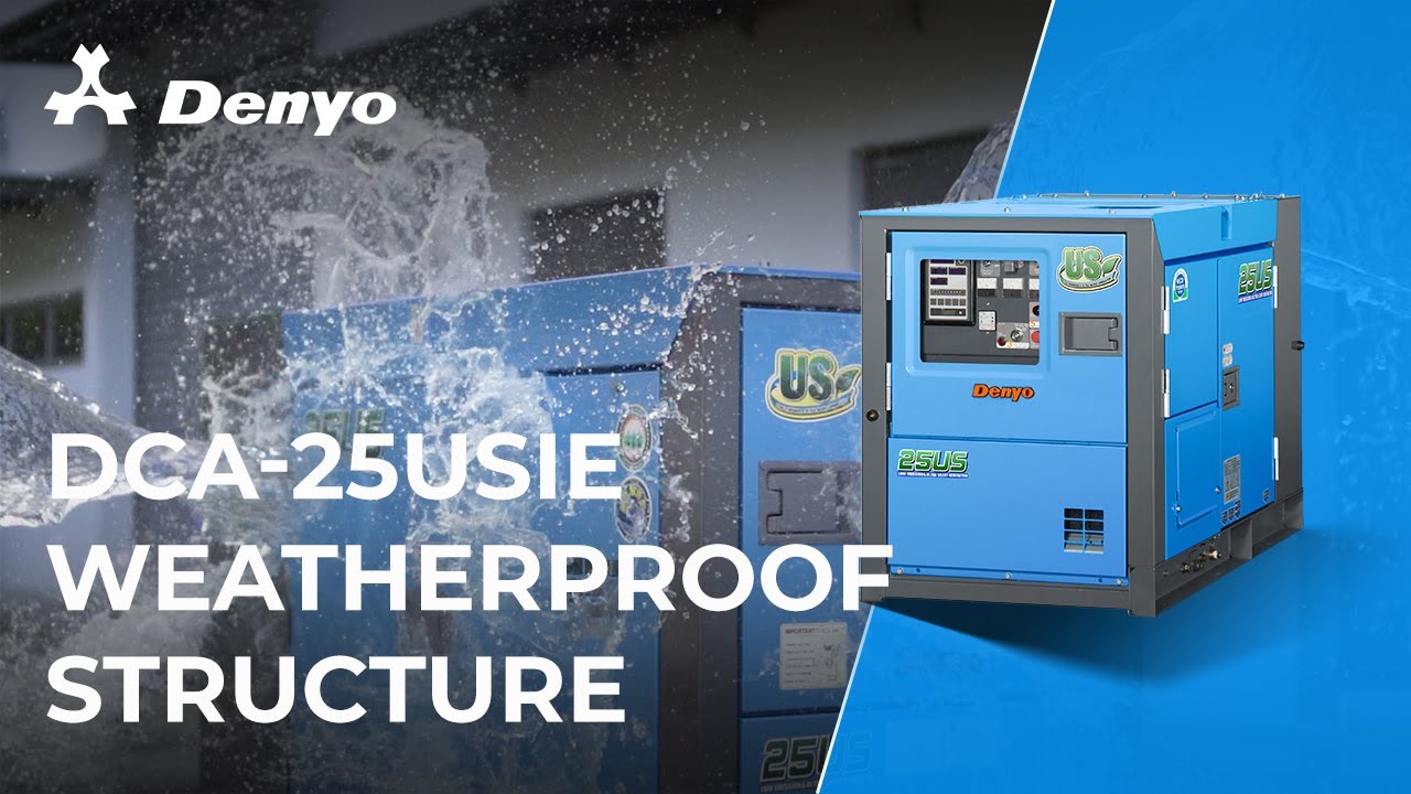Denyo DCA-25USIE Generator - Weatherproof Structure - YouTube