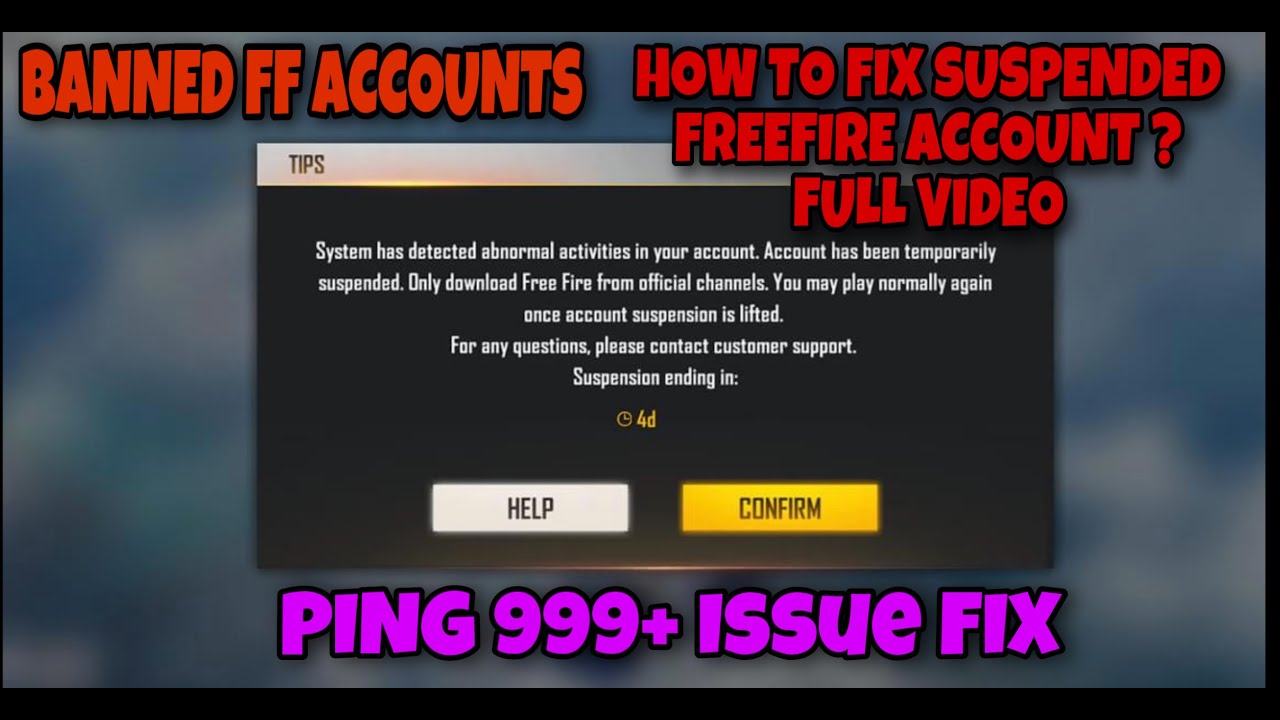 SUSPENDED ACCOUNT FIX ? || PING ISSUE || FREE FIRE ACCOUNT BAN || HOW ...