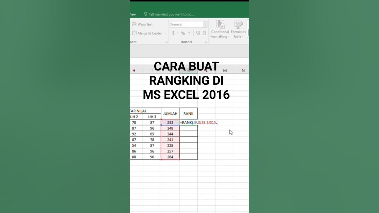 Buat rangking di excel 2016 #excel2016 #rangkingexcel #buatperingkat #shorts #shortsfeed # ...