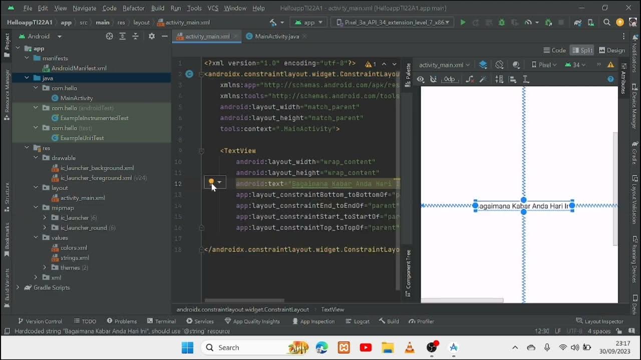 Tutorial Android Studio - Text and Text Color - YouTube