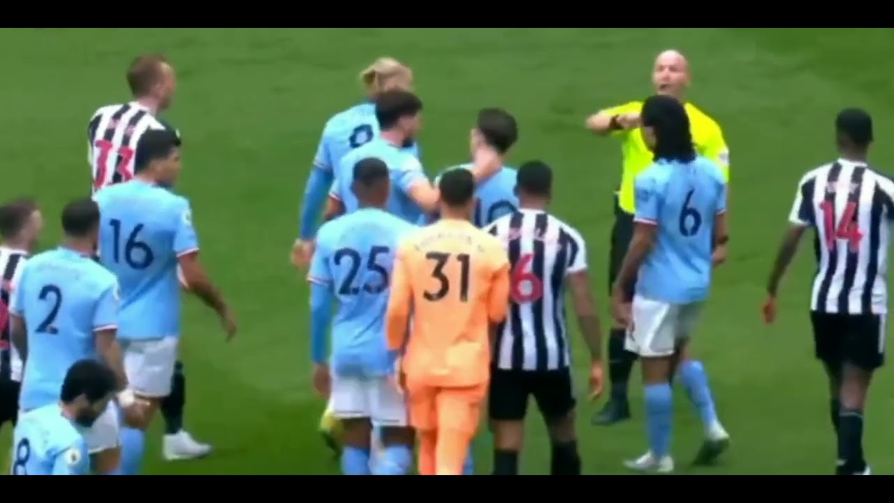Erling Haaland Fight Vs Newcastle - YouTube