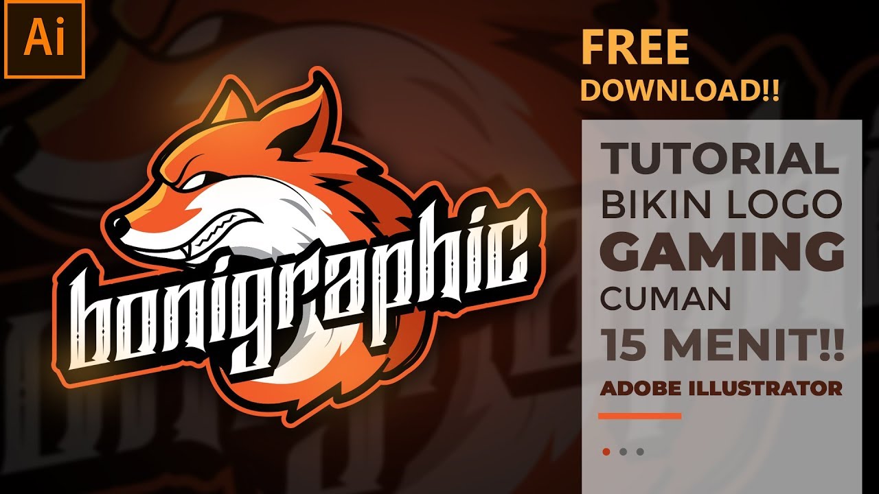 Tutorial Membuat Logo Gaming Esports - Free Download file! Adobe ...