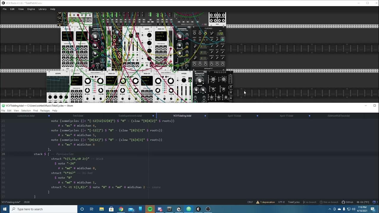 VCV Rack ft. TidalCycles LiveCoding - YouTube