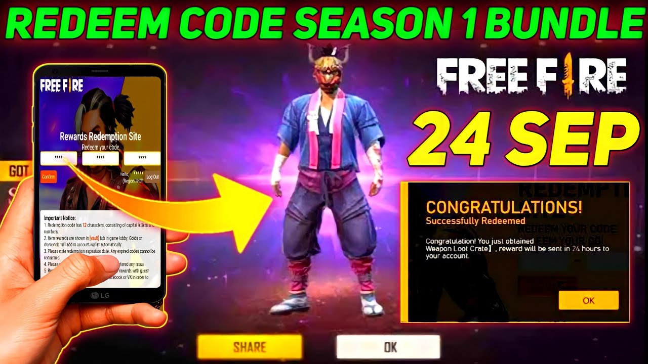 how to get season 1 elite pass bundle in free fire redeem code | redeem ...