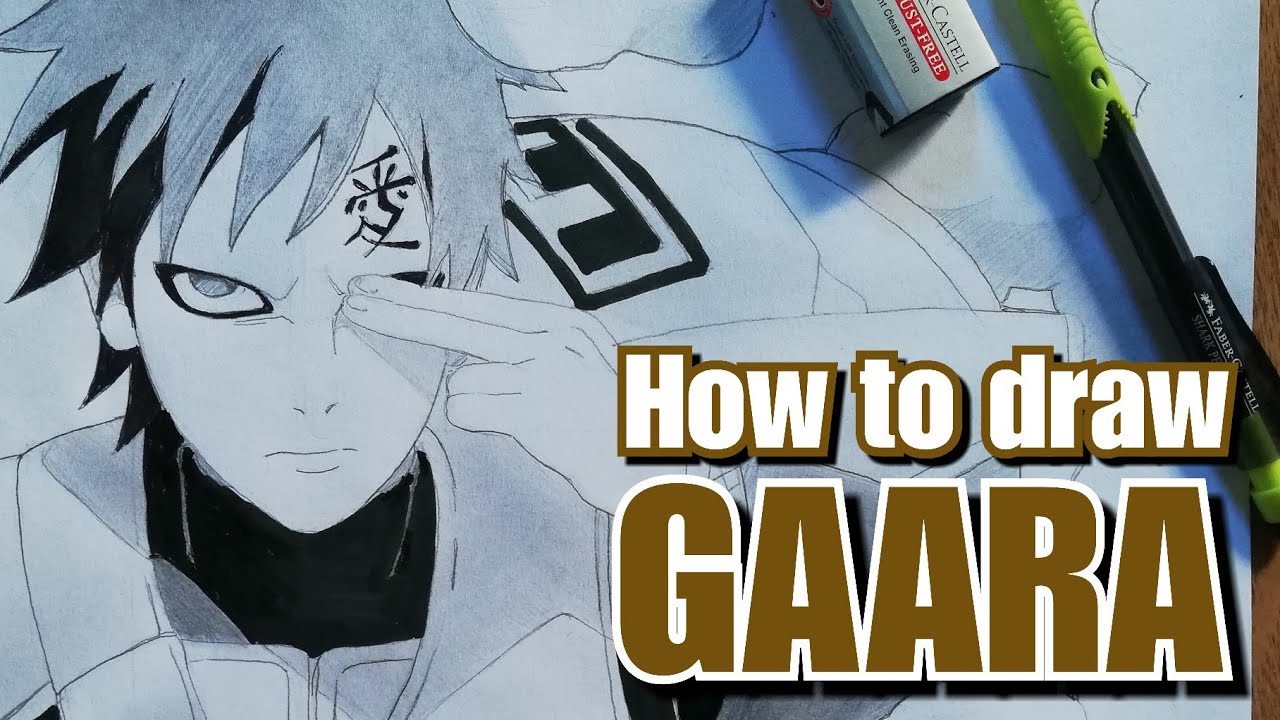 How to draw Kazekage Gaara from Naruto Shippuden War Arc - YouTube