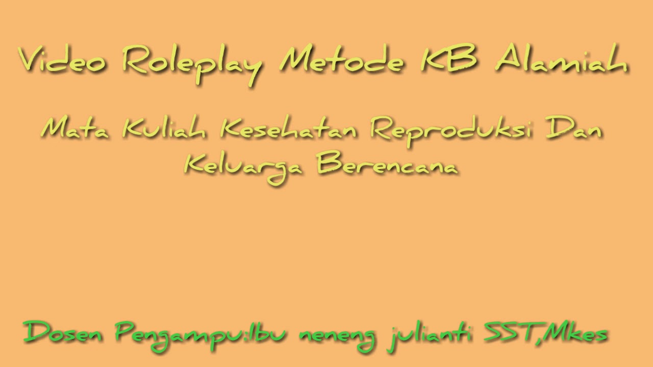 Roleplay Metode KB Alamiah - YouTube