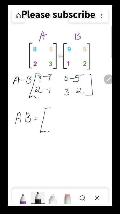 how to subtract a 2 by 2 matrices #maths #education #mathematics # ...