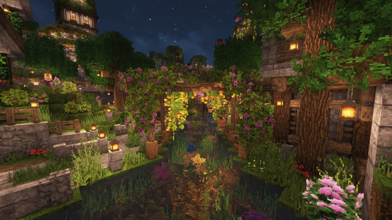 Minecraft | How to Build a Flowered Pergola | Tutorial - YouTube