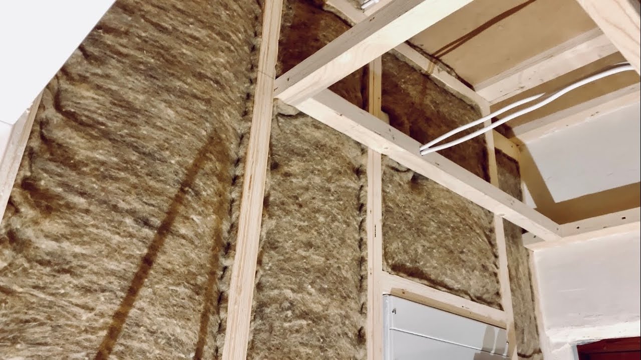 Renovation: Sheep wool insulation. Wall done. - YouTube
