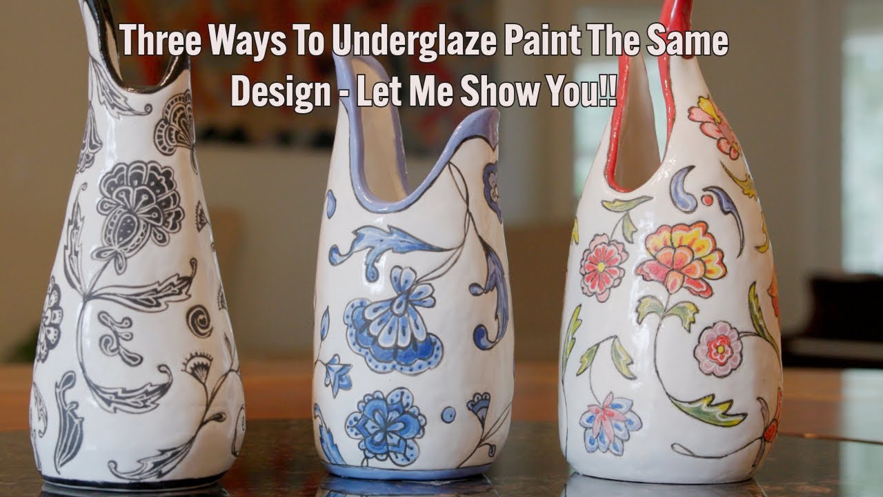 Underglaze Painting Techniques - THREE WAYS TO PAINT WITH UNDERGLAZE ...