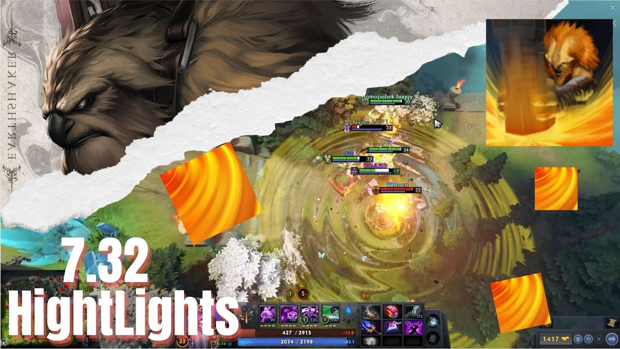 Dota 2 Earthshaker | 7.32 PATCH UPDATE | Highlights | - YouTube