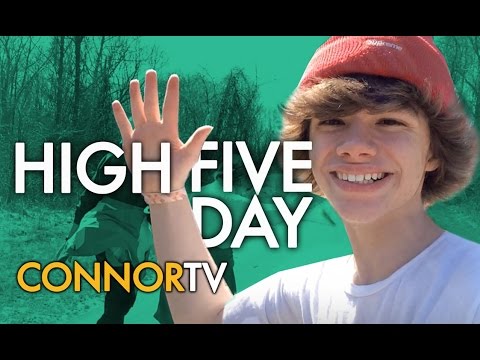Skateboarding on National High Five Day - Connor TV - YouTube