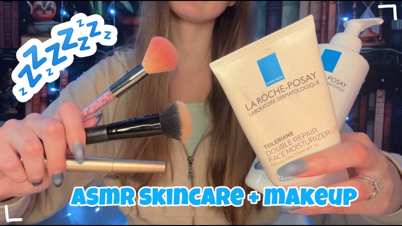 quick asmr skincare and makeup (personal attention) 🧼🫧💋 - YouTube