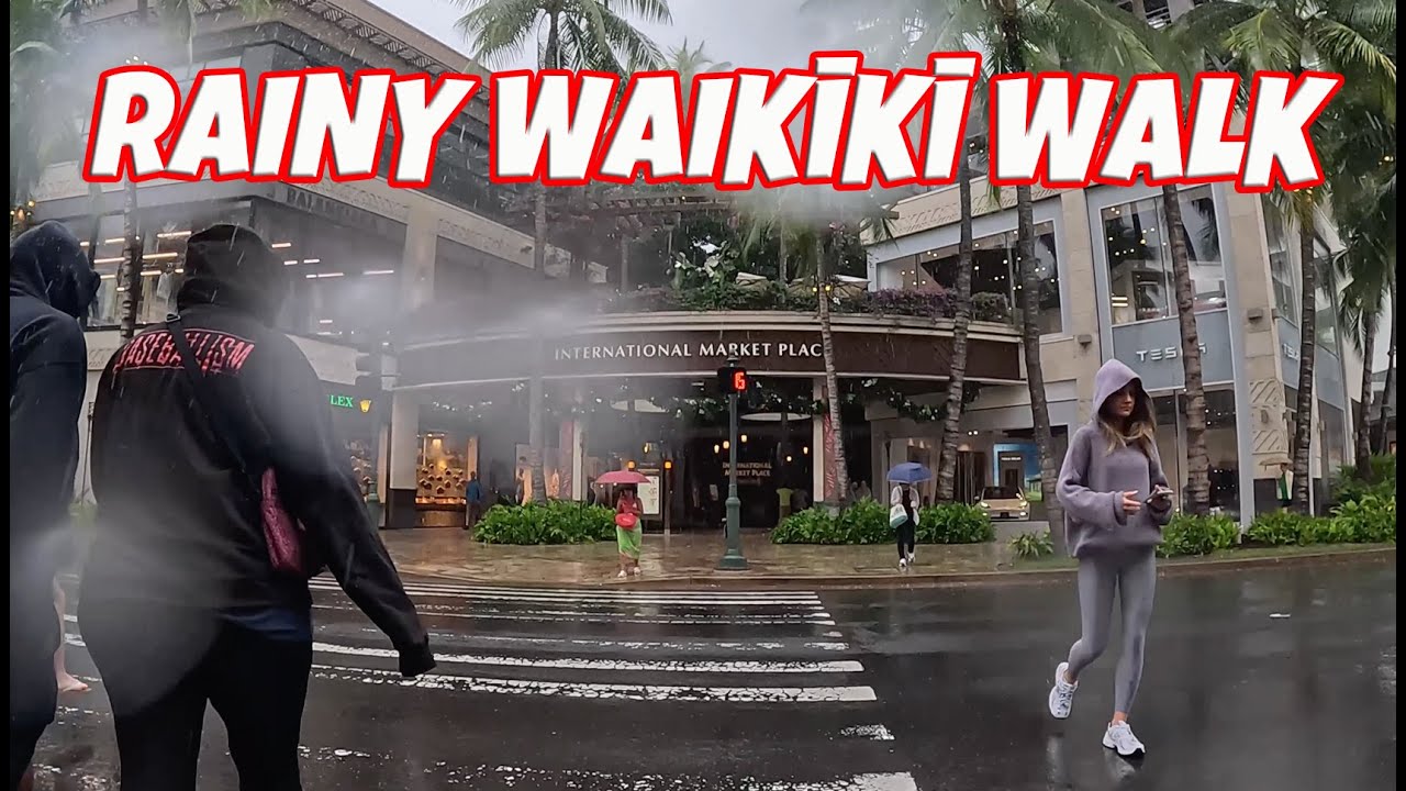 Rainy Waikiki Walk GoPro 12 HDR and DJI OSMO Pocket 3 Video December 20, 2023 - YouTube