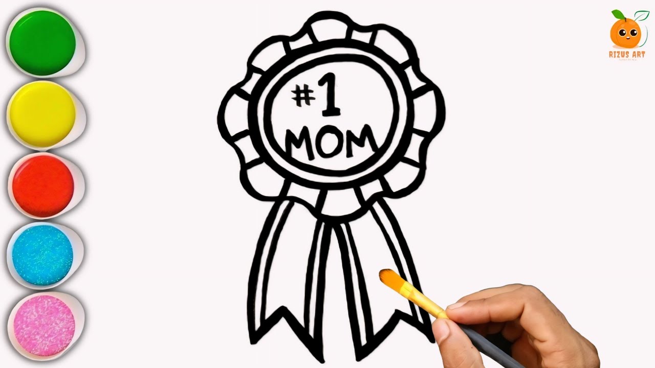 Mother's Day Ribbon Drawing and Coloring for kids and Toddlers | How to ...