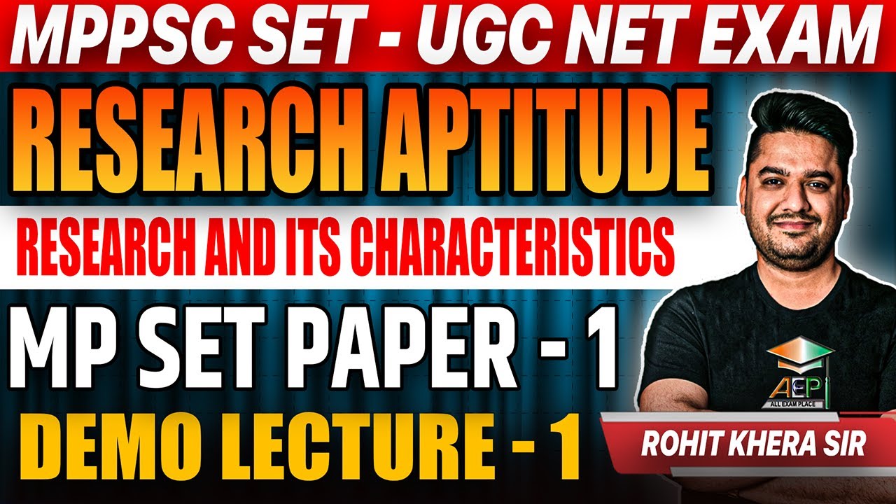 MP Set Paper 1 | MP Set Class | mppsc set | RESEARCH AND ITS ...