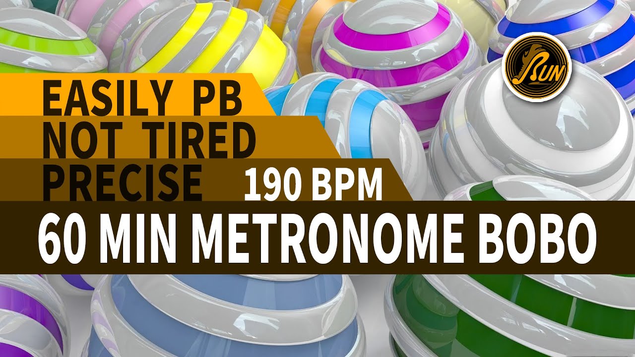 🏃60 MIN Metronome BoBo｜Precise 190 BPM｜#44｜柒零夜跑 - YouTube
