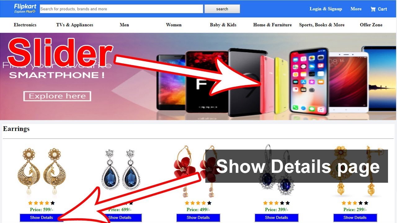 16 Flipkart Slider In Html Product Detail Page E Commerce Website In Html And Css Youtube 8731