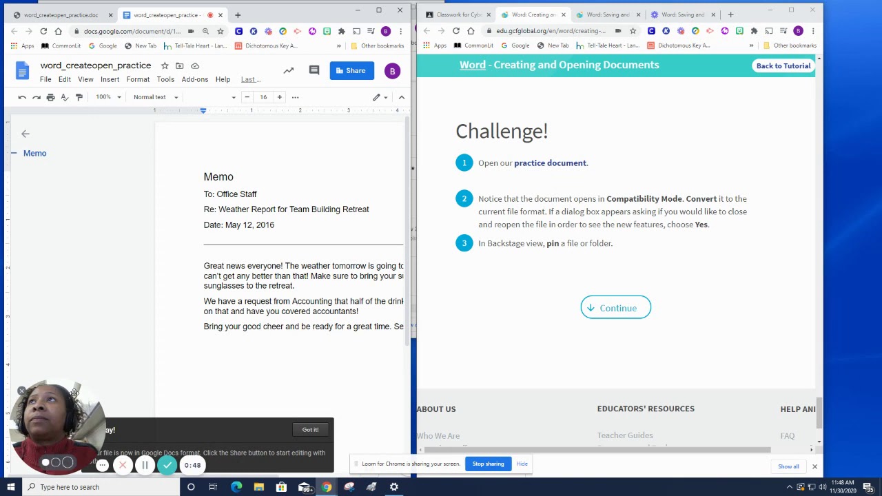 Word Creating and Opening Documents GCF - YouTube