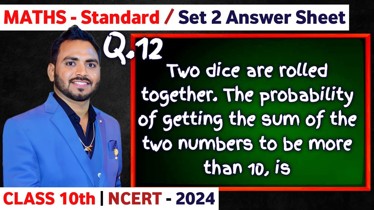 Two dice are rolled together. The probability of getting the sum - YouTube