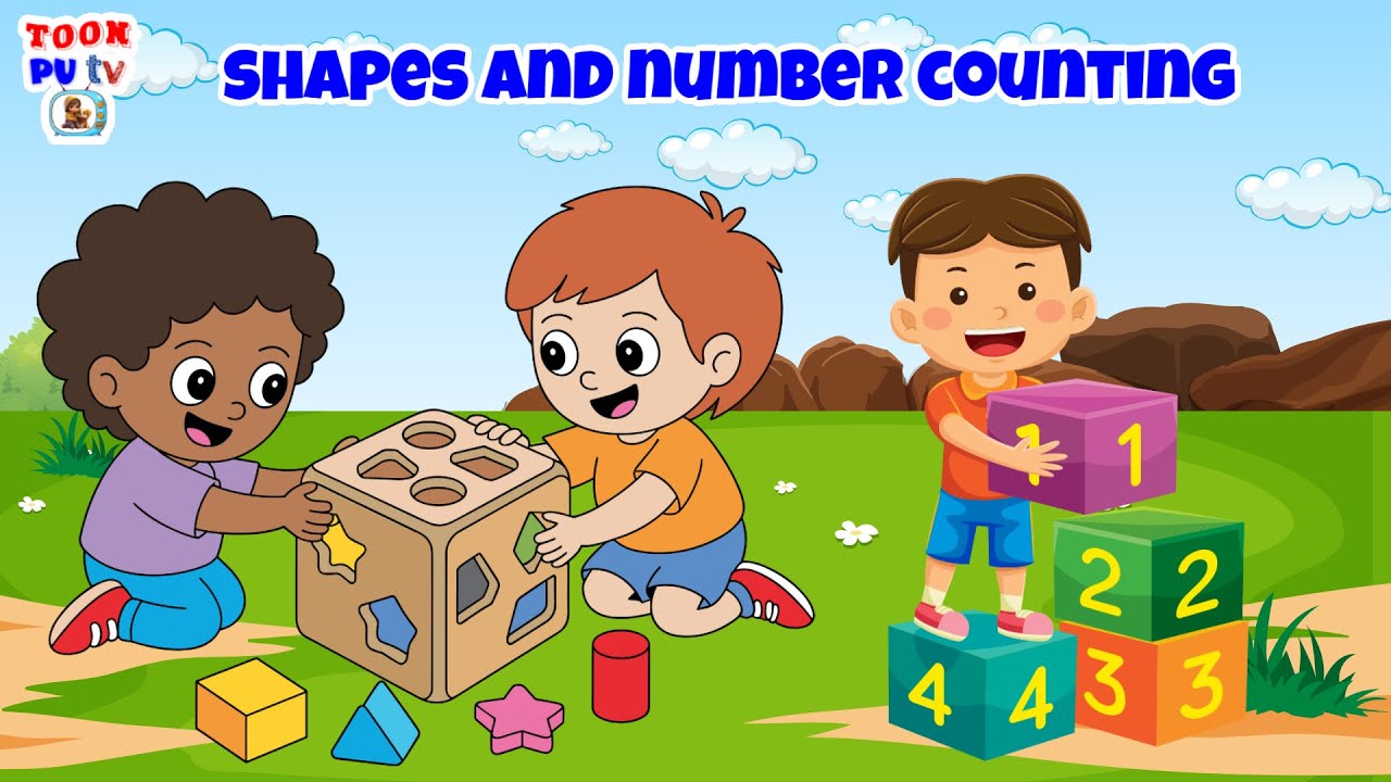 123 Counting with Shapes | Learn Numbers & Shapes for Kids - YouTube