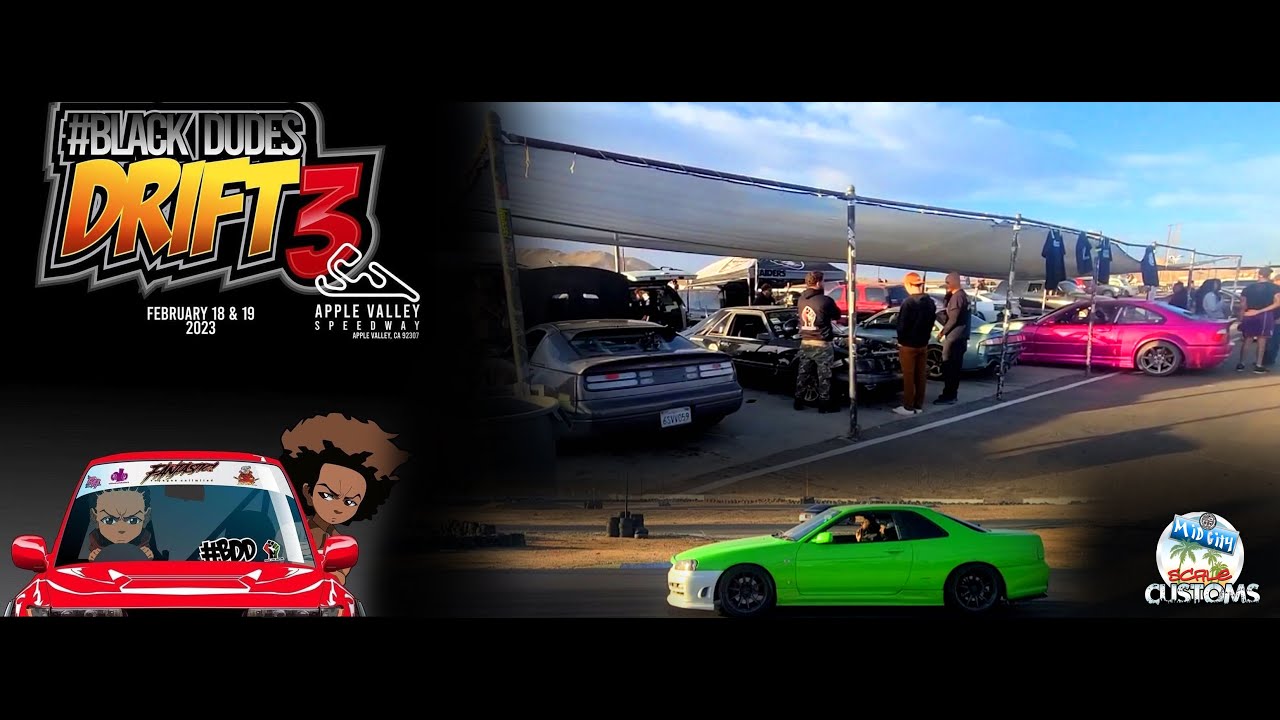 MIDCITYSCALECUSTOMS-BLACK DUDES DRIFT # 3- GRANGE APPLE VALLEY SPEEDWAY - YouTube