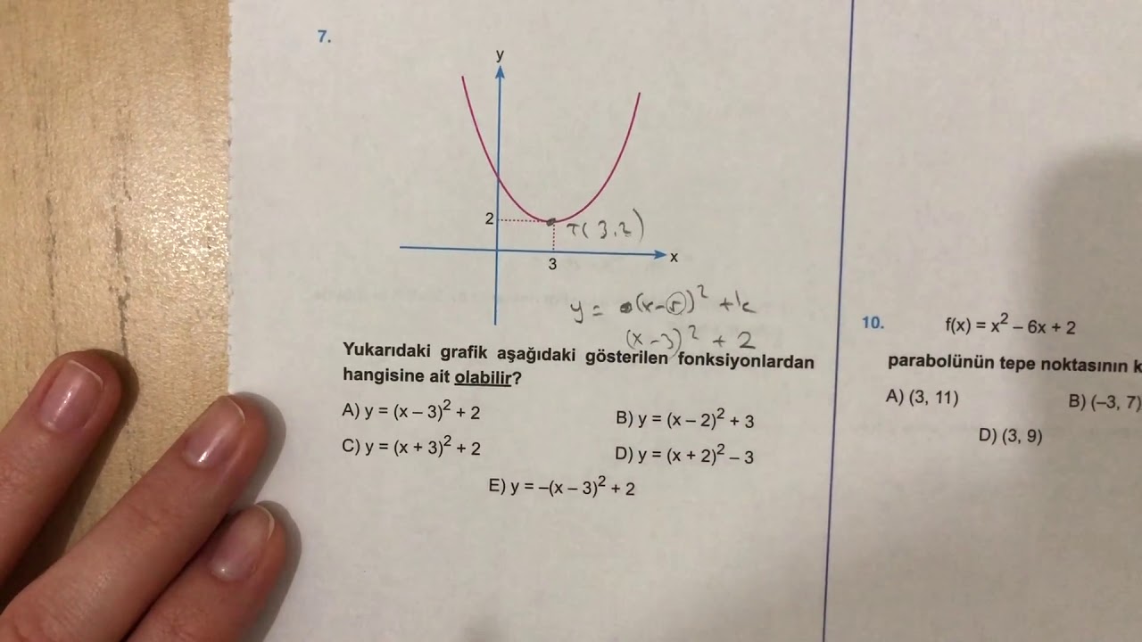 345 TYT Matematik Parabol Test-1 Anlatımlı Çözümleri (2018-2019 basım ...