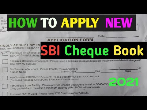 How to fill up form for issue new SBI Cheque Book in 2021 - YouTube