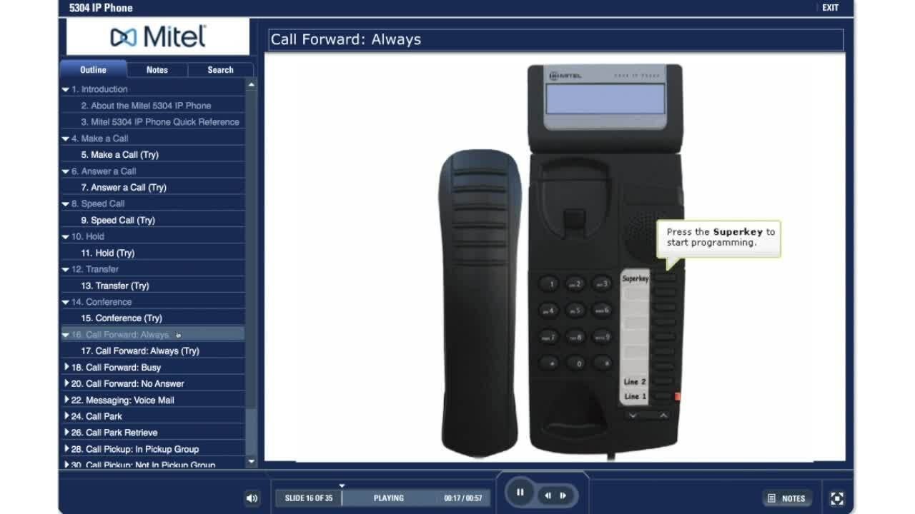 Mitel Feature Teacher: 5304 IP Phone - YouTube