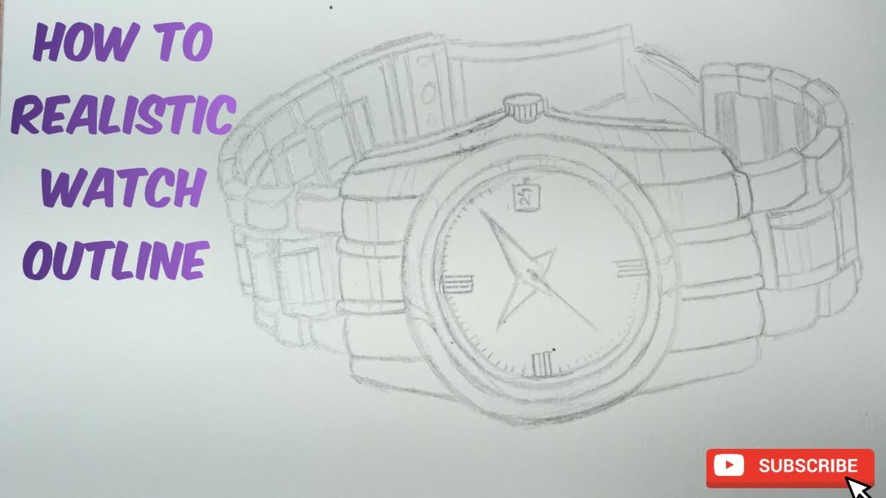 How to draw realistic watch outline #drawing #art #drawingtutorial ...