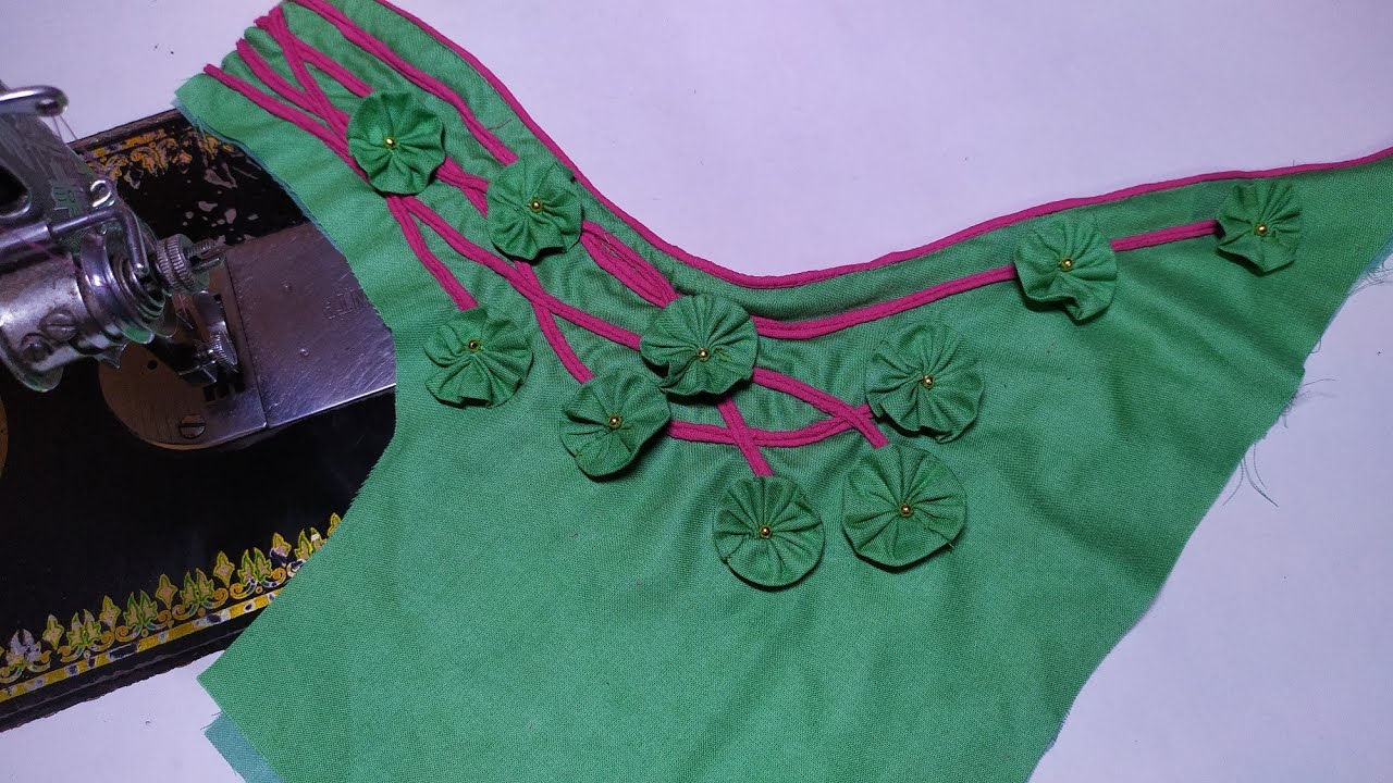 Tow colour combination blouse back neck design|| Blouse gala design ...