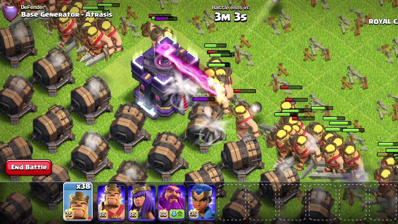 Raged Barbarian Full Attack on Giant Cannon.. (Clash of clans) #gaming ...