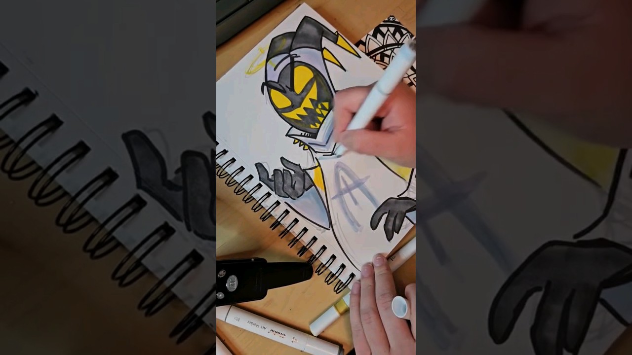 drawing Adam from hazbin hotel with markers! #hazbinhotel #ohuhu # ...