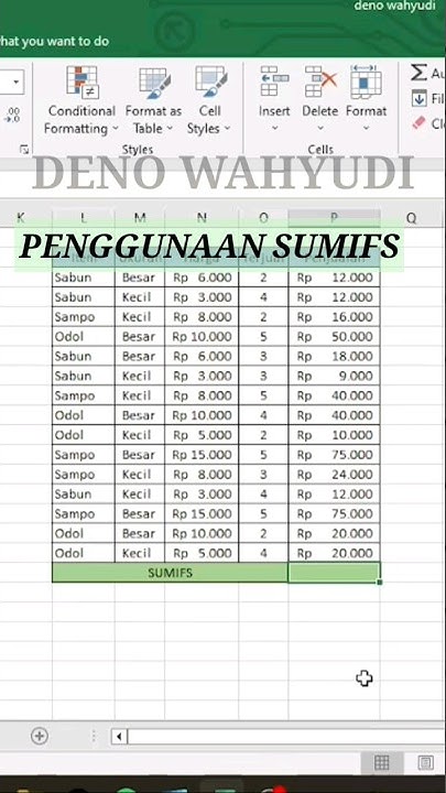 PENGGUNAAN FORMULA SUMIFS PADA EXCEL #excel #exceltips #exceltricks #exceltutorial - YouTube