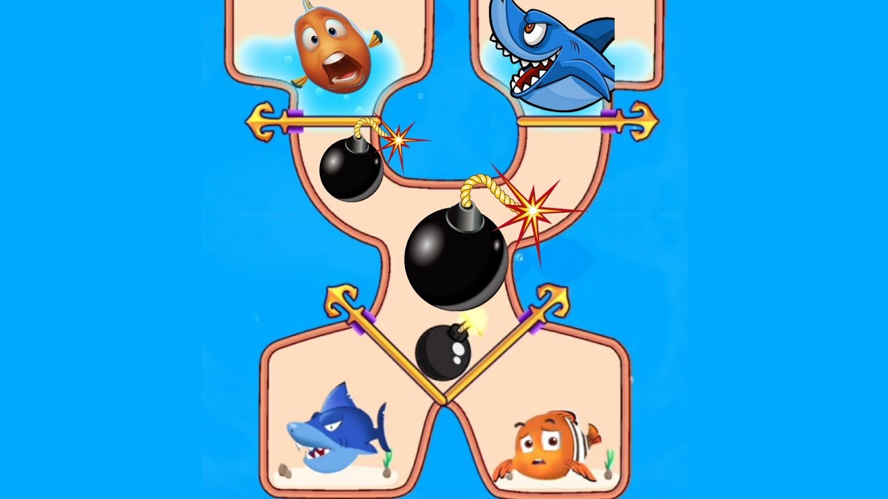 Fish pin/ save the fish pull the pin game - YouTube