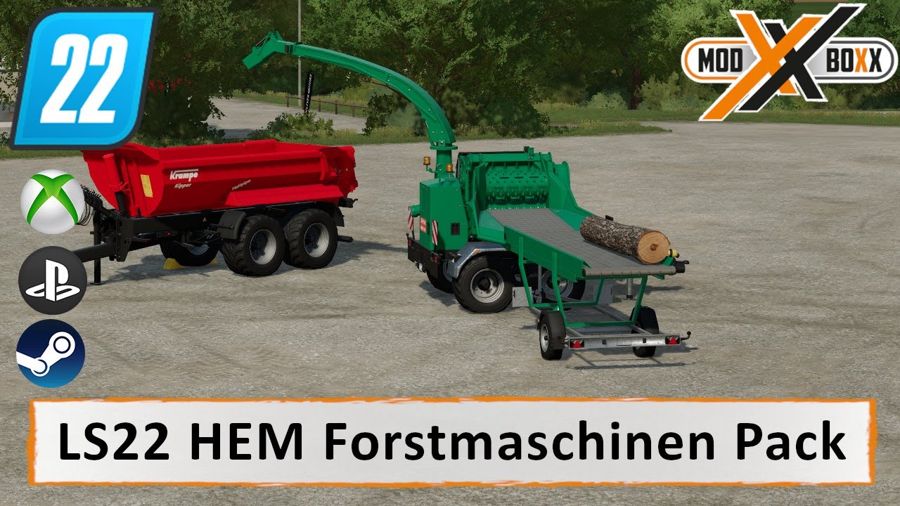 LS22 Mods | HEM 583Z + CBT 5 Forstmaschine | Landwirtschafts Simulator ...