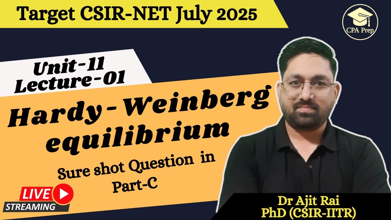Evolution Le 1 | Hardy-Weinberg equilibrium | By Dr Ajit Rai | Imp ...