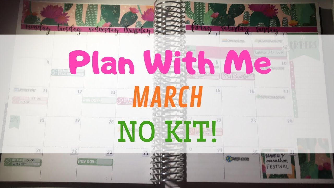 MARCH Plan With Me Erin Condren - YouTube