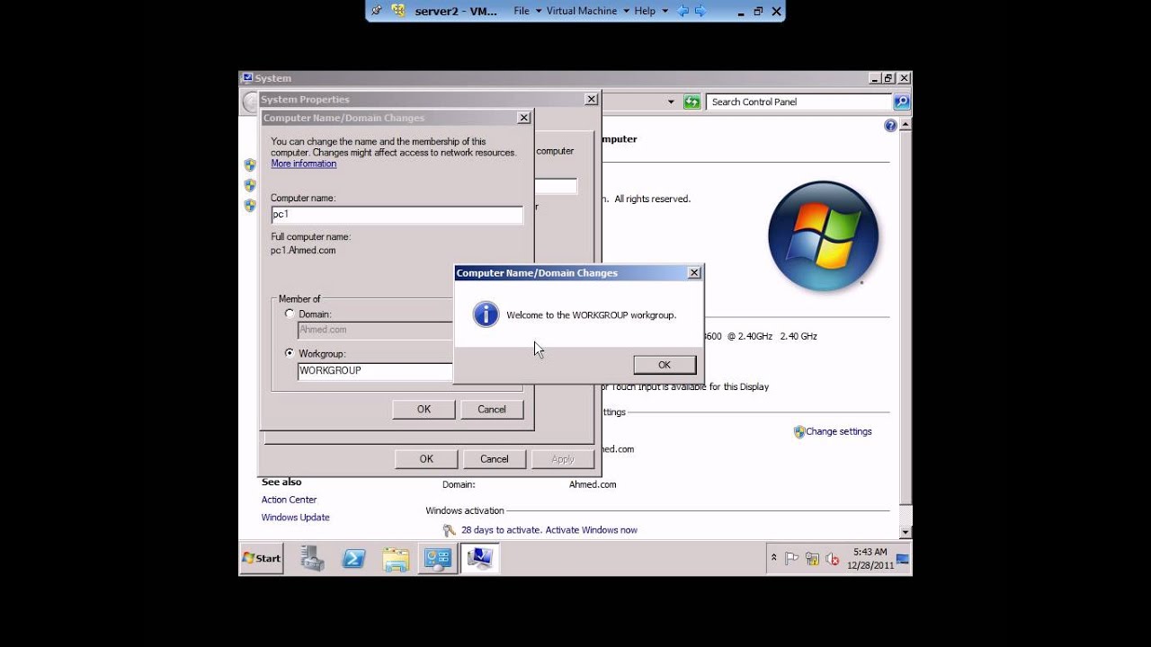 Disjoin The Pc From Domainavi Youtube