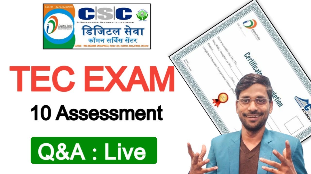 CSC TEC Exam Assessment Question Answer 2025 | Assessment 1 to 10 | TEC ...