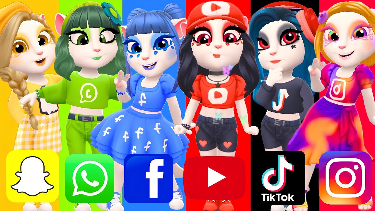 ️SOCIAL MEDIA ️ MY TALKING ANGELA 2 | YouTube, Tiktok, Instagram ...