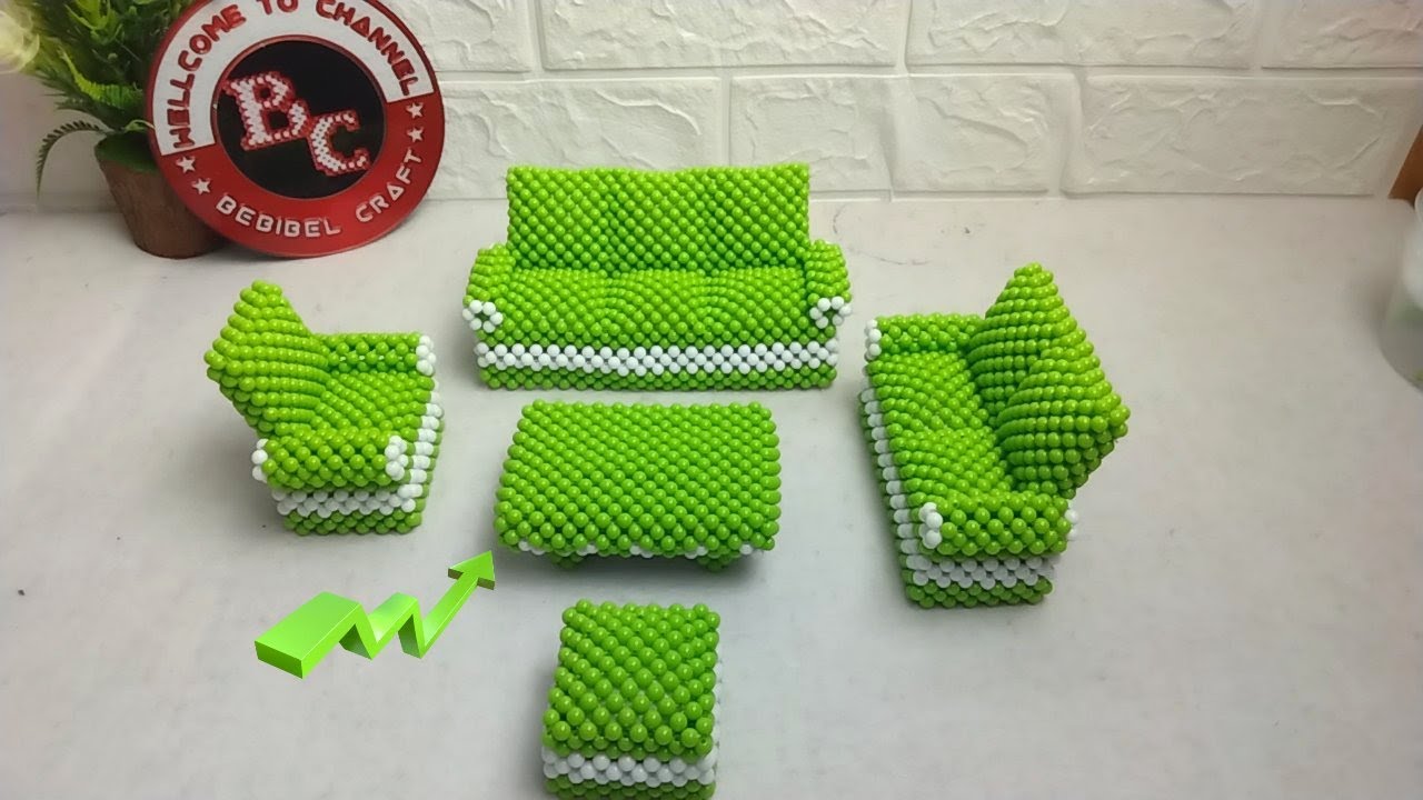 Tutorial Membuat Miniatur Meja Dari Manik Manik | Meja Sofa Manik Manik ...