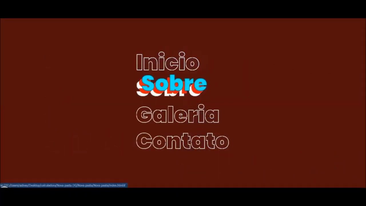 Efeito Hover Menu Html e Css - YouTube