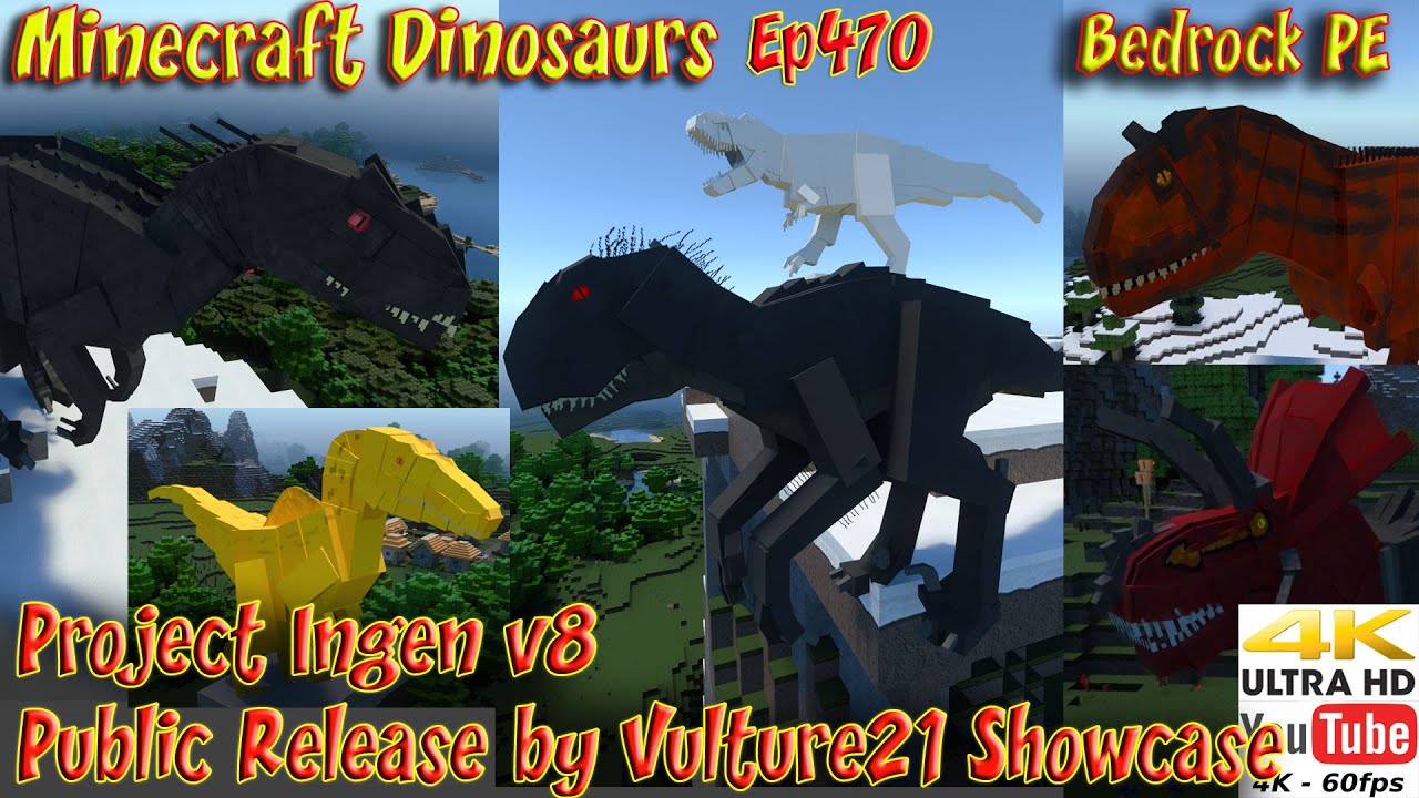 Project Ingen Addon v8 Full Release Showcase 4K60FPS Minecraft Bedrock ...
