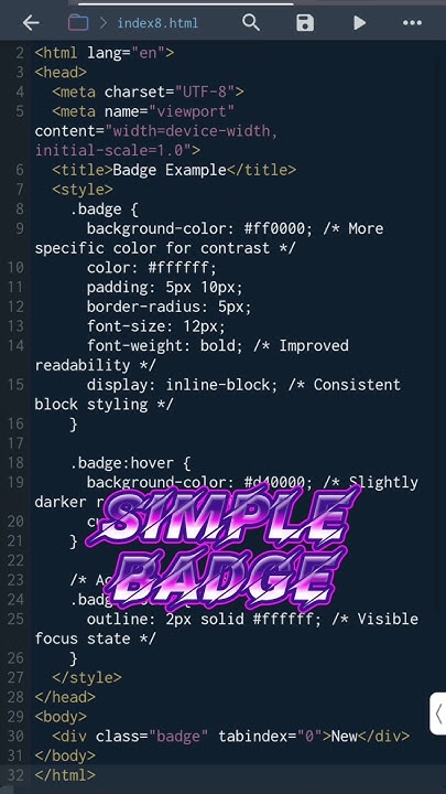 Simple badge using html & css - YouTube