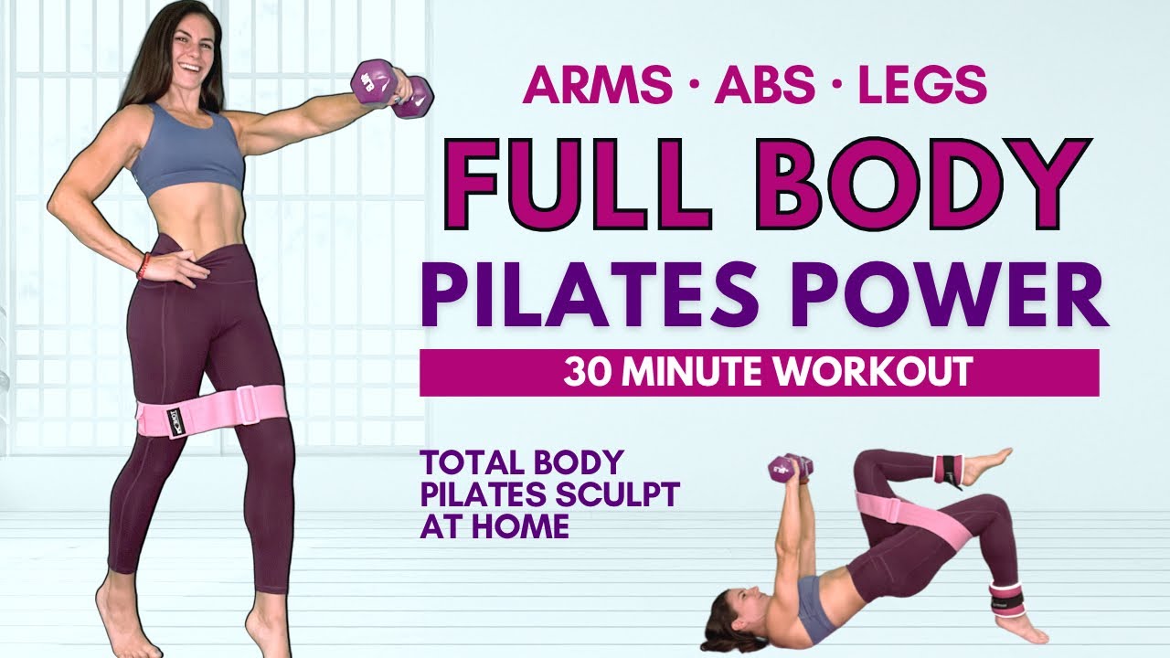 FULL BODY Pilates Power! Total body Toning • 30 Minute Workout at Home ...